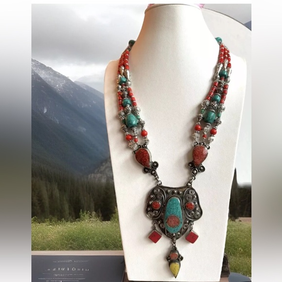 Himlayan | Jewelry | Stunning Three Strand Boho Style Tribal Theme ...